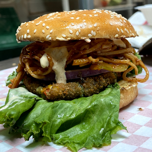 Tikki Noodle Burger | The Roadside Kitchen