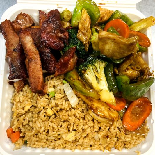 C7. Vegetable Spring Roll, Boneless Spare Ribs and Chicken with Garlic ...