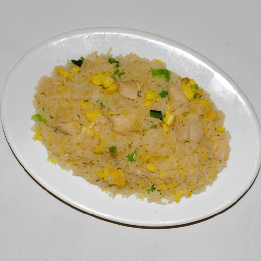Riz frit au poisson salé et poulet / Salty Fish and Chicken Fried Rice ...