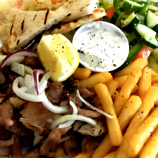 Chicken Gyro Loose Meat Dinner Plate | Greek Factory Belleville